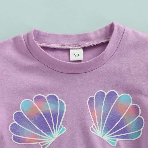 Matching Sets | Mermaid Girls Sea Shell Crop Top Fish Scale Bell ...